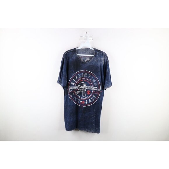 Affliction | Shirts | Vintage Affliction Mens Xl Acid Wash Skull Ufc ...